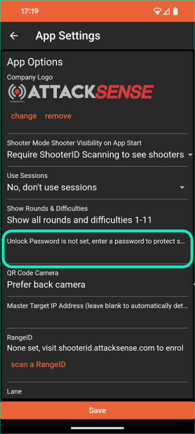 Protecting your AttackSense Commander with a password - AttackSense - Interactive Electronic ...